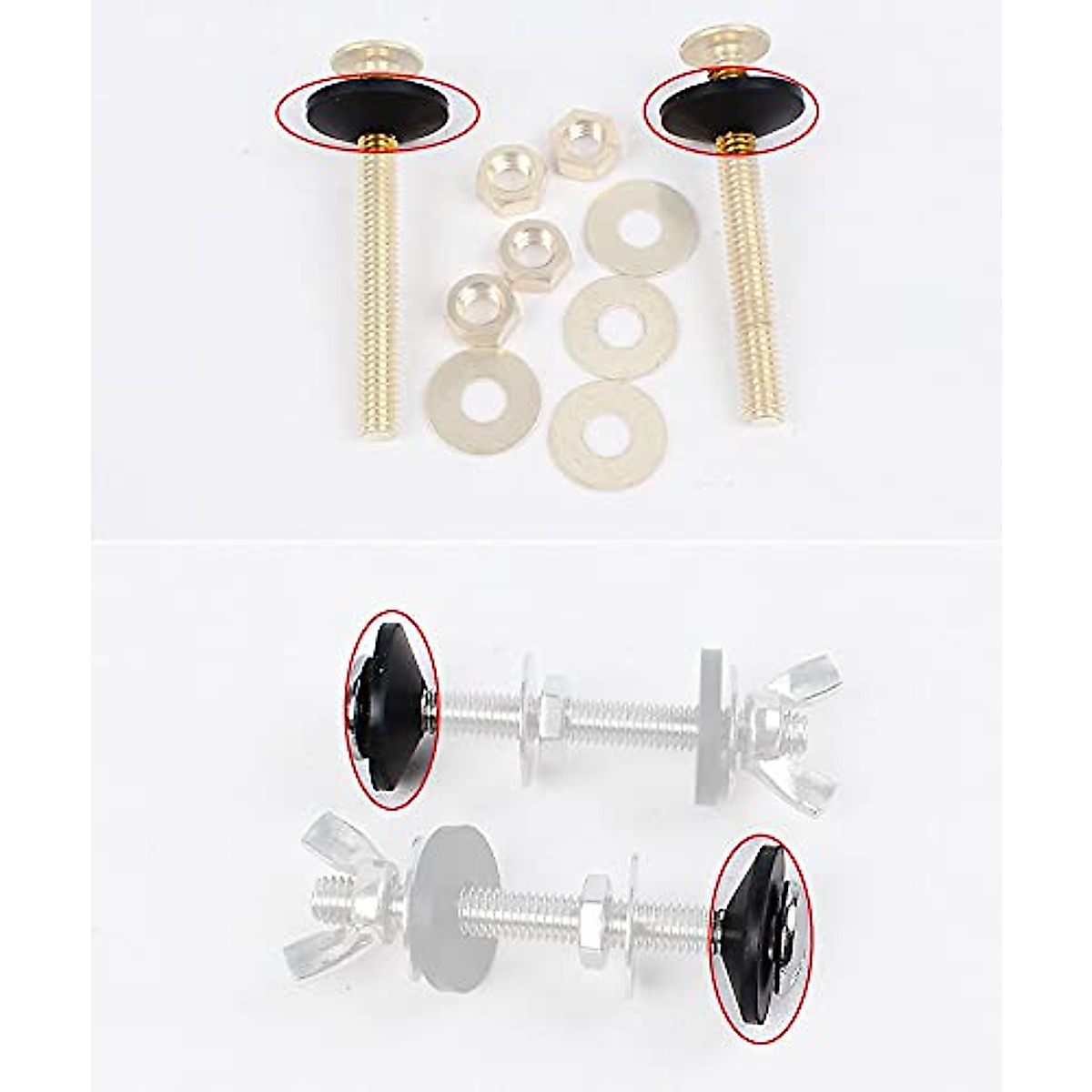 20-pcs Toilet Bolt Rubber Washers for Screws Toilet Tank to Bowl Prevent Leakage Bolt Kits Conical Washers M610-Pcs/M810-Pcs