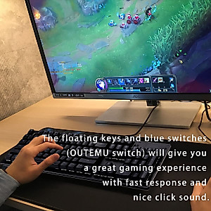 K11 Wired Gaming Keyboard RGB Rainbow LED Backlit Ergonomic Waterproof Mechanical Gaming Keyboard for Desktop, Computer, PC - Black