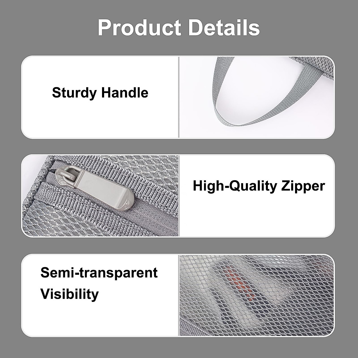 Fixwal Shoe Bag for Travel, Waterproof Travel Shoe Bag for Packing, Travel Shoe Bags for Packing, Translucent Shoe Bag for Men and Women, Large, Grey