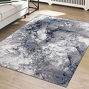 LUXE WEAVERS Cambridge Collection Abstract Area Rug 1685 Blue 5x7