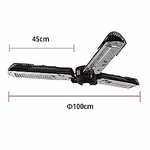 Electric Patio Parasol Umbrella Heater, Folding Outdoor Electric Infrared Space Heater with 3 Heating Panels, Super Quiet Patio Heater for Pergola or Gazabo, Waterproof IP55, 120V, 1500W