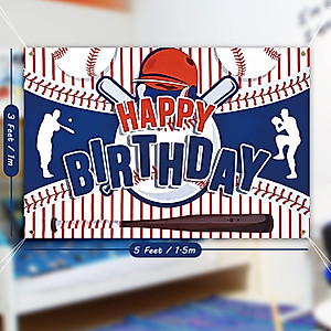 Baseball Birthday Banner Backdrop Baseball Party Decorations Sport Themed Birthday Backdrop for Boys Kids Teens for Holiday Birthday Party Favor Decor Photo Background