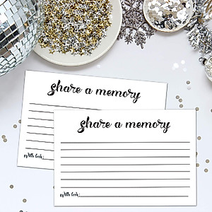 50 Share a Memory Cards, Going Away Party Decorations Funeral Guest Book for Celebration of Life Birthday Anniversary Memorial Funeral Graduation Bridal Shower Retirement, 4x6 Inch