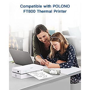 POLONO Thermal Printer, 8.5 x 11 US Letter Size Thermal Printing Paper Compatible with FT800 Wireless Printer, No Ink No Toner Compact Printer for Home Use, Office