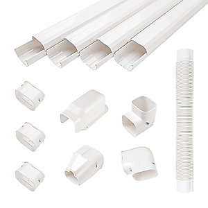 GUYAAC Mini Split Line Set Cover, Air Conditioner Decorative PVC Line Cover Kit, Suitable for Heat Pumps, 3-Inch W, 15Ft L