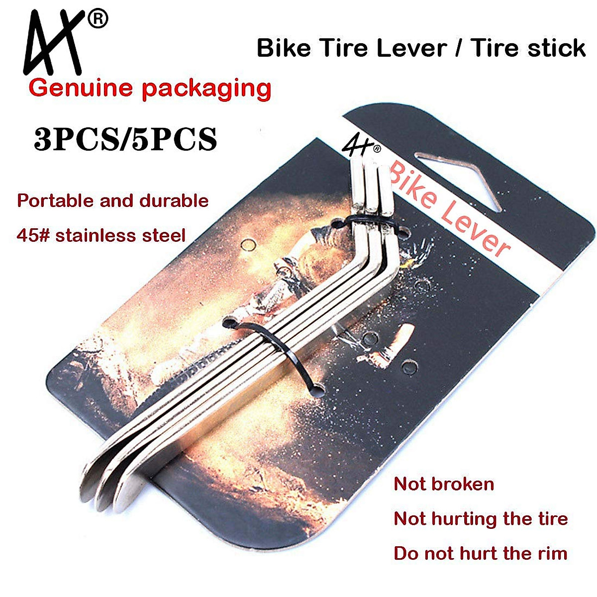 Tragoods Premium Bicycle Tire Lever Tyre Spoon Iron Changing Tool, Bike Tire Levers Premium Stainless Steel Levers to Repair Bike Tube, Best Tire Changing Tool, Set of 5