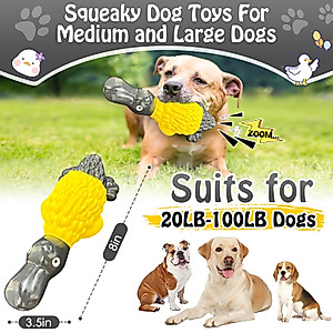 Jeefome Dog Chew Toys: Squeaky Dog Toys- Dog Toys for Medium Dogs to Keep Them Busy (Grey)