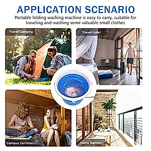 【Upgraded version】10L Mini Washing Machine, USB powered portable foldable ultrasonic turbo washer, Suitable for baby clothes/socks/underwear/bra, home/travel/apartment/dormitory automatic laundry tub