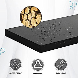 idee-home Corner Shelf Wall Mount, Rustic Hanging Floating Corner Shelf 4 Tier for Corner Wall Shelves Decor, Wood Mounted Decorativa Wall Storage Shelves for Bedroom, Bathroom, Black