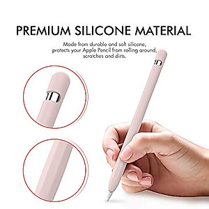 AhaStyle Anti-Slip Case Sleeve Silicone Protective Skin [ Added Cable Adapter Tether Kit] Compatible with Apple Pencil 1st Generation