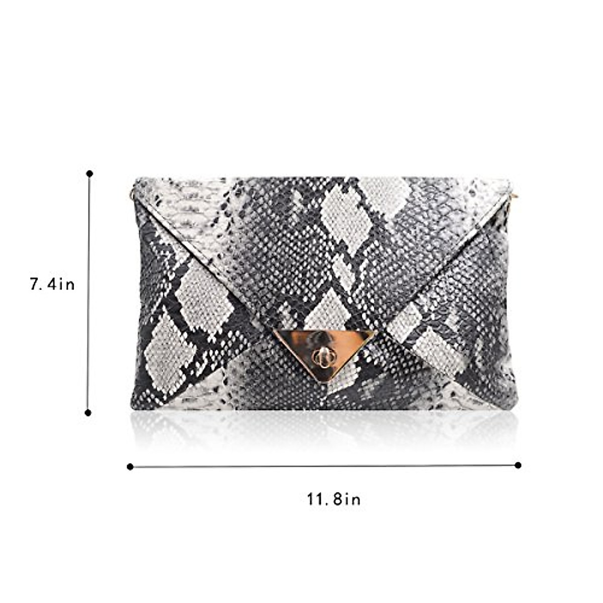 Mily Women's Clutch Bag Messenger Shoulder Handbag Tote Bag Purse-Snakeskin clutch Envelope