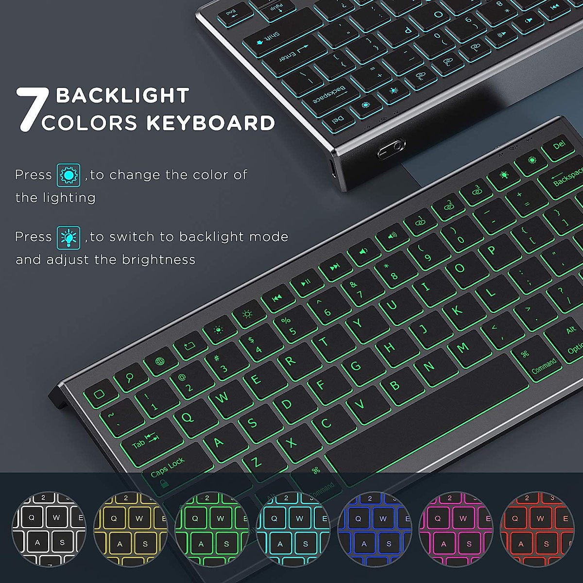 Keyboard and Mouse for iPad, iPhone, Wireless Bluetooth Backlit Keyboard and Mice for iPad 10.2 2019, 2020, iPad Air 4, iPad Pro 11, 12.9 in, iPhone 8, iPhone 11, ect, Space Gray