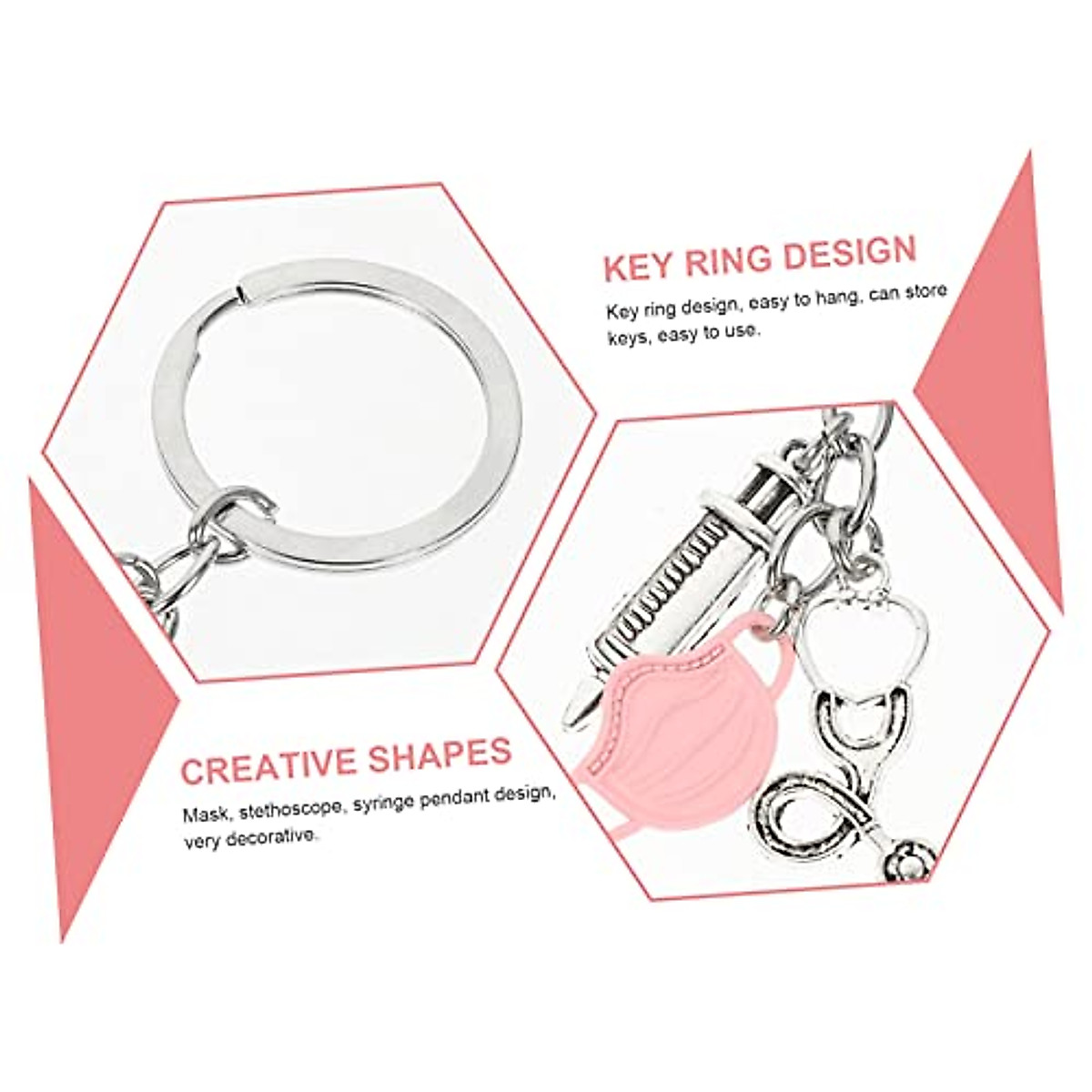 GALPADA 4pcs Stethoscope Keychain Key Fob Nurse Key Chain Novel Keychain Car Pendant Nurse Keychain Doctor Keychain Key Pendant Decorative Key Chain Nurse Key Ring Key Holder Alloy