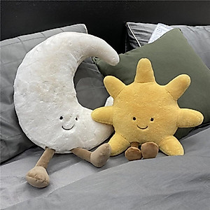 NatureMan Sun Shaped Plush Toys Amuseable Sun Moon Stuffed Animal Plushie Doll Toys Room Decoration Gift for Kids Children (Moon)