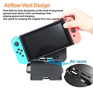 Multi-Angle Stand for Nintendo Switch,Portable & Foldable Playstand for Switch, Tablet Video Game Holder Universal Holder for Smartphones and Tablets iPhone 7 6 Plus ipad Samsung s8 s7(Black)