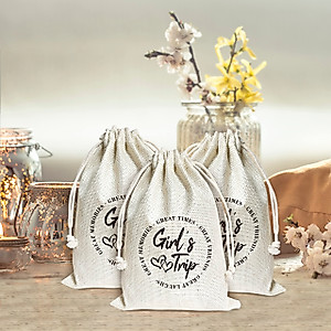 Hangover Kit Bags, Girl's Trip With Drawstring Gift Bag, for Bridal Shower, Wedding, Travel, Bachelorette Party Survival Recovery Kit Bag, Decorations, Supplies (6"X 8") 5 Pcs -kit034