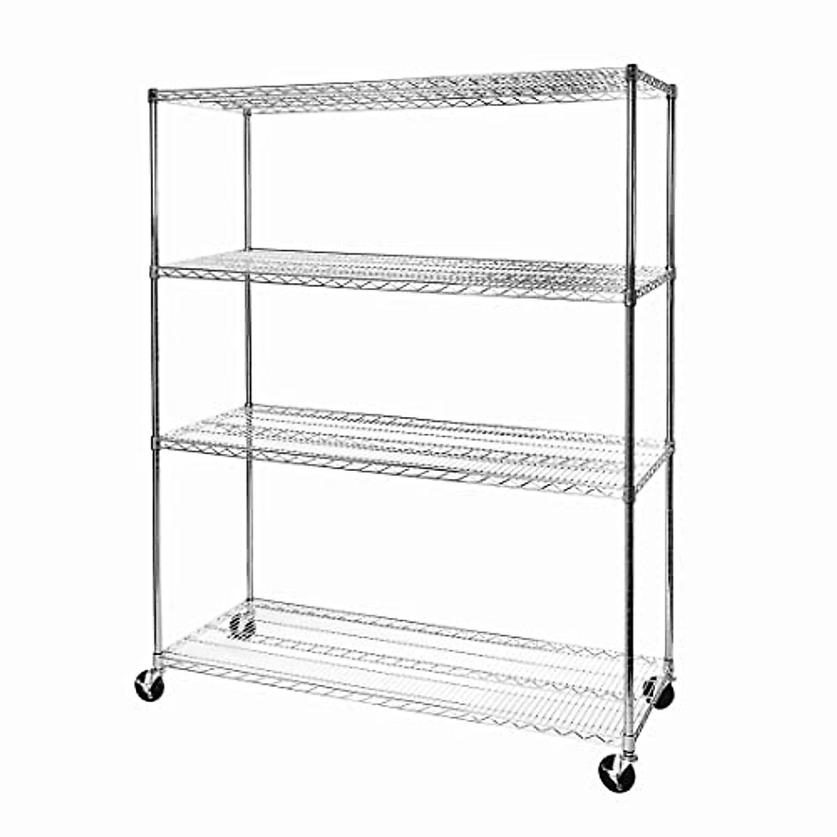 Seville Classics UltraDurable Heavy Duty NSF Solid Steel Wire Rack Storage Unit, Organizer for Garage, Warehouse, Office, Restaurant, Classroom, Kitchen, Steel, 4-Tier Shelving, 60" W x 24" D