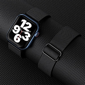 ORIbox Compatible with Apple Watch Bands 45mm 44mm 42mm, Adjustable Elastic Nylon Woven Loop Wristband for iWatch Series SE 8 7 6 5 4 3 2 1 for Women Men