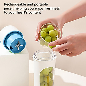 Clearance Portable Blenders, 480ml Mini Wireless Portable 𝐏𝐞𝐫𝐬𝐨𝐧𝐚𝐥 Blenders for Shakes with 6-Blade Head USB Rechargeable Juicer Cup for Home Sport Outdoor Today's Deals of The Day