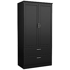 South Shore Acapella Wardrobe Armoire, Pure Black