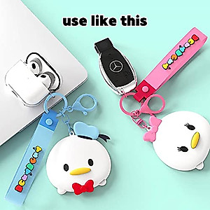 Disney womens Tsum 3D Character Design Handy Mirror Keychain Hand Strap, Metal Chain Keyring, Minnie Mouse, Medium
