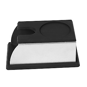 Coffee Tamper Coffee Tamper Holder Coffee Tamper Holder Stainless Steel Silicone Tamper Tool Accessories For Coffee Machines(Black)