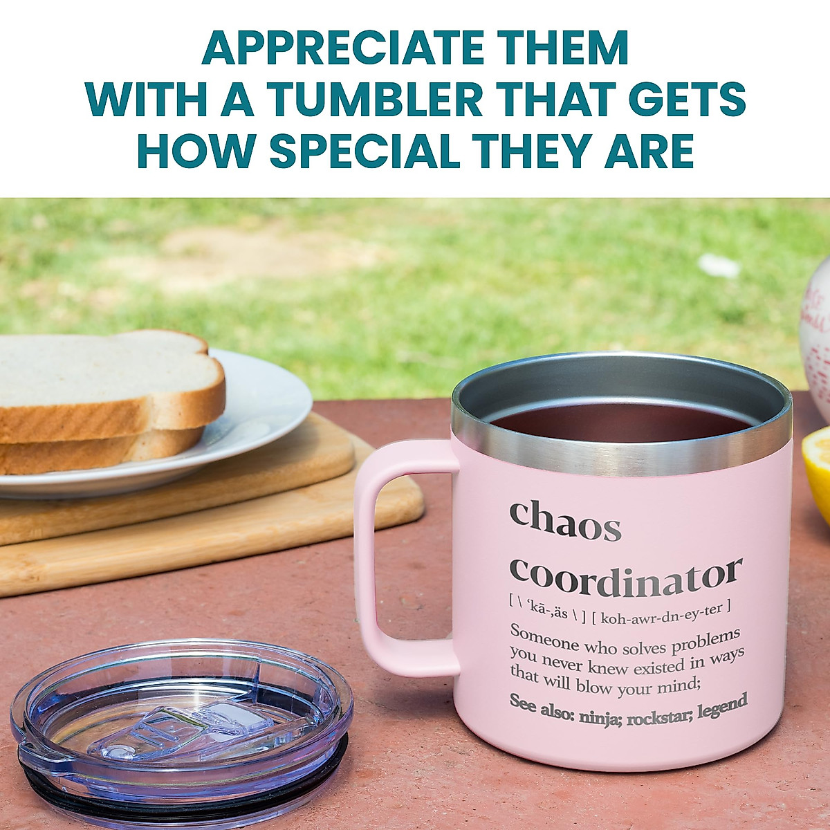 KLUBI Chaos Coordinator Gifts Tumbler Mug 14 Ounce Purple Gifts for Women Boss Lady, Teacher Appreciation Gifts Baskets for Women Nurse Manager Nurses Week Present