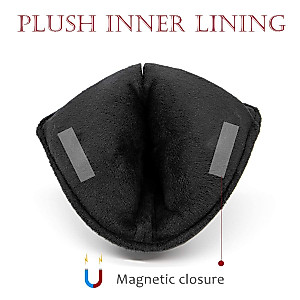 Golf Blade Putter Cover Headcover Magnetic USA Golf Putter Headcovers Club Protective Thick Synthetic Leather Golf Equipment (Black-red)