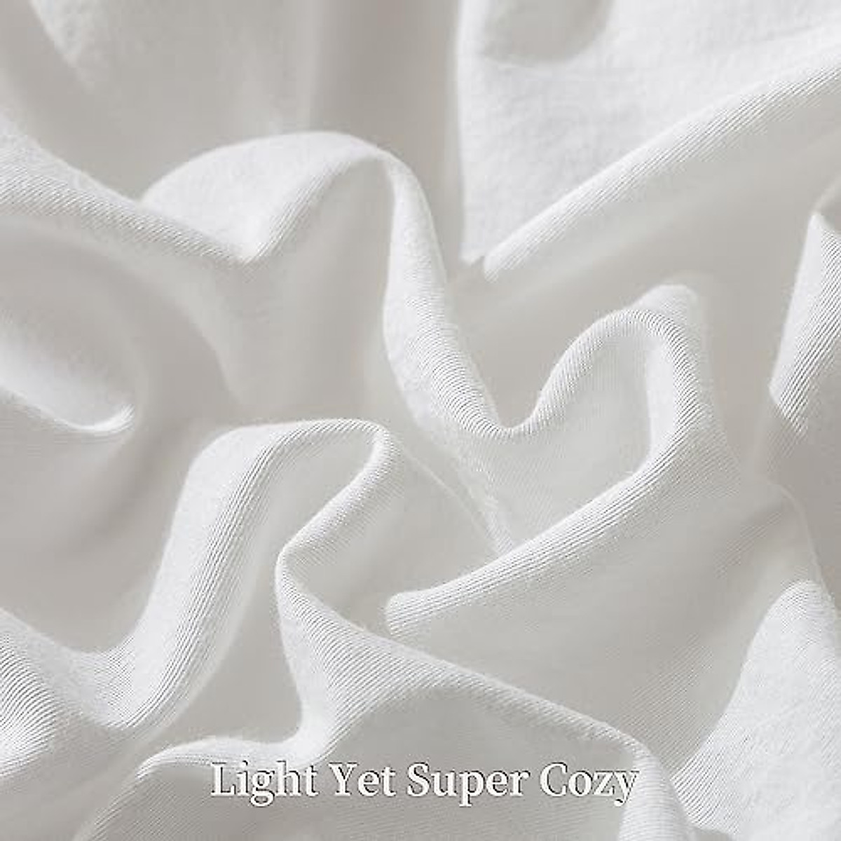 FOSSA Duvet Cover Set 100% Washed Cotton 3 Pieces Bedding Set Twill Soft Cozy Breathable Sturdy Substantial with Textured Weave Solid White Queen