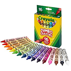 Crayola Jumbo Crayons, Assorted Colors, Great Toddler Crayons, 16 Count