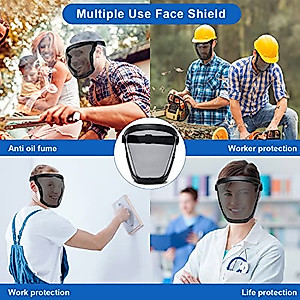 BFhongly 2 Pack Anti Fog Protective Full Face Shield, Plastic Safety Face Shield Equipment for Unisex and Adult, Reusable High-Definition Face Protection for Eye, Nose, Mouth Protection