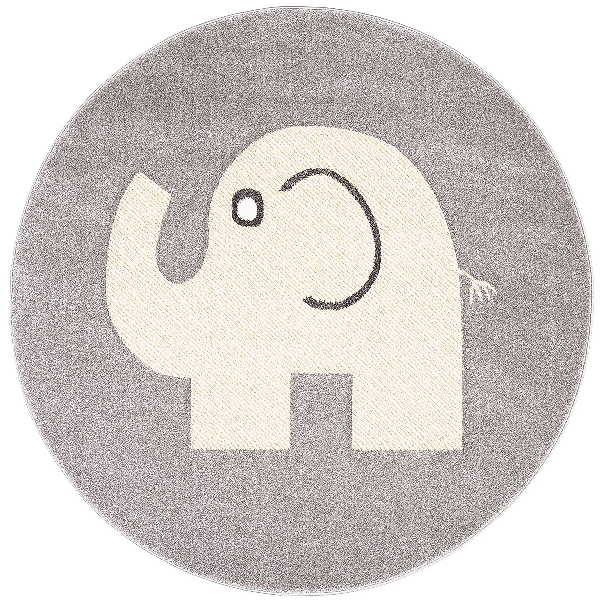 SAFAVIEH Carousel Kids Collection 5'3" Round Grey/Ivory CRK165B Elephant Nursery Playroom Area Rug