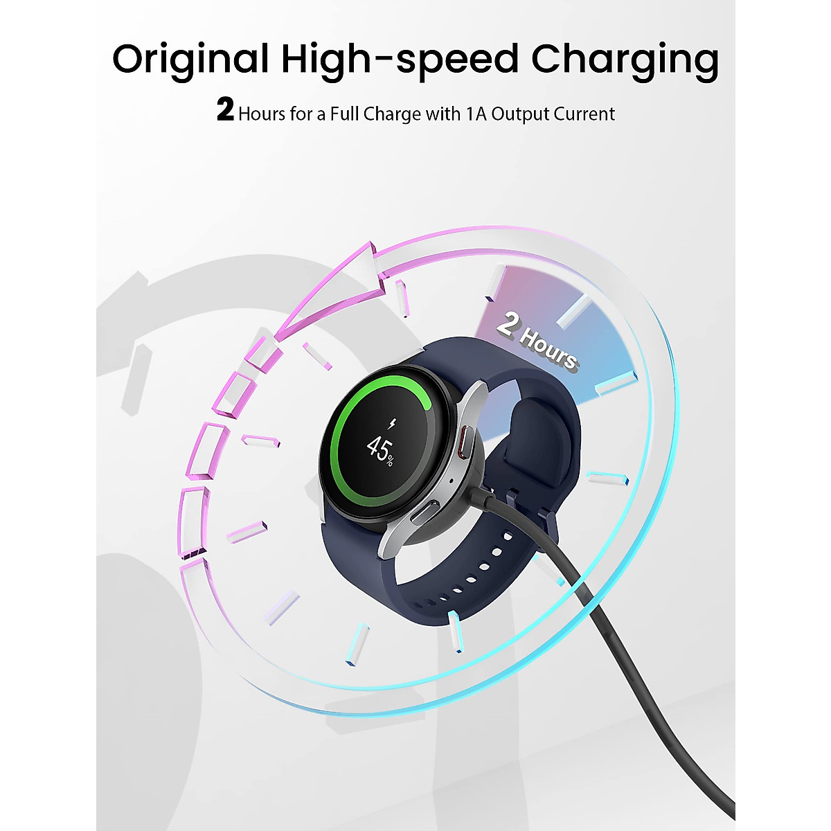 Sinoacc Charger for Samsung Galaxy Watch 7/6/6 Classic/5/5 Pro/4/4 Classic/3/Active 2/Active 1/Ultra/Fe Galaxy Watch Charger 3.3Ft USB Magnetic Wireless Charging Cable Cord for Samsung Galaxy Watch