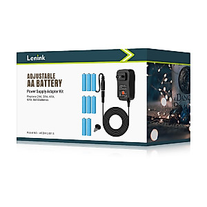 Lenink Adjustable AC Power Supply Adapter, Battery Repacement Kit for AA Battery, Replace 2 AA 3 AA 4 AA 6 AA 8 AA (Black, 1.8m/5.9ft)
