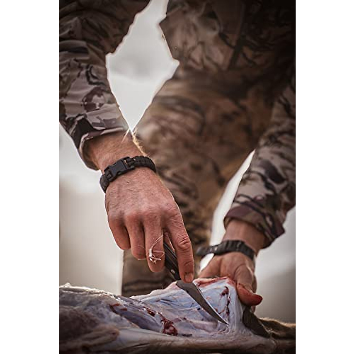 Old Timer 7.1in Full Tang Skinner Knife, 3.3in Clip Point Blade, Black Handle, Leather Sheath - For Hunting, Camping, Outdoors