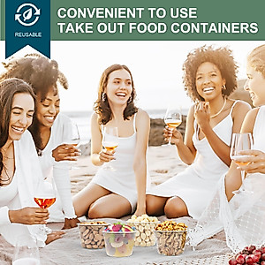 vivigu Deli Containers with Lids 16 oz [24 Set] - Food Storage Containers with Lids Freezer Safe, Soup Containers for Restaurant, BPA Free | Portion Control | Leakproof | Microwave| Washable…