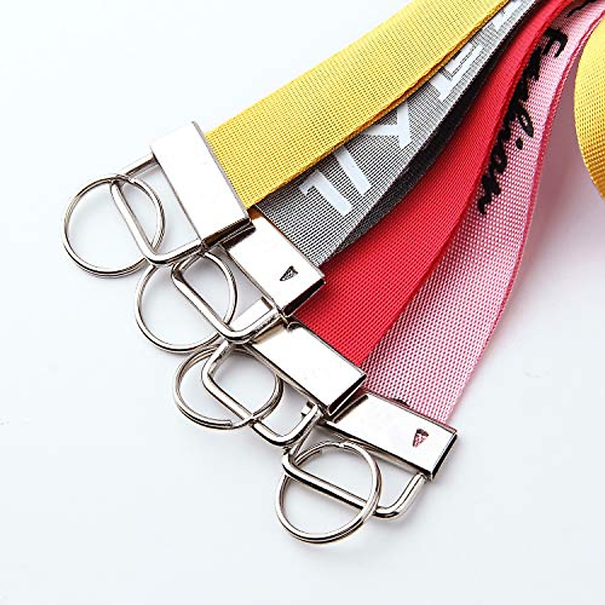 HRLORKC 50 Sets Key Fob Hardware Key Fob Keychain Wristlet with Split Ring 0.8 Inch