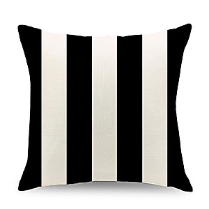 Alonar Outdoor Pillow Covers Set of 2 Farmhouse Decorative Throw Pillows Covers 18x18 inch Black and White Cushion Case Home Decor for Living Room Couch Chair Sofa Home Decor