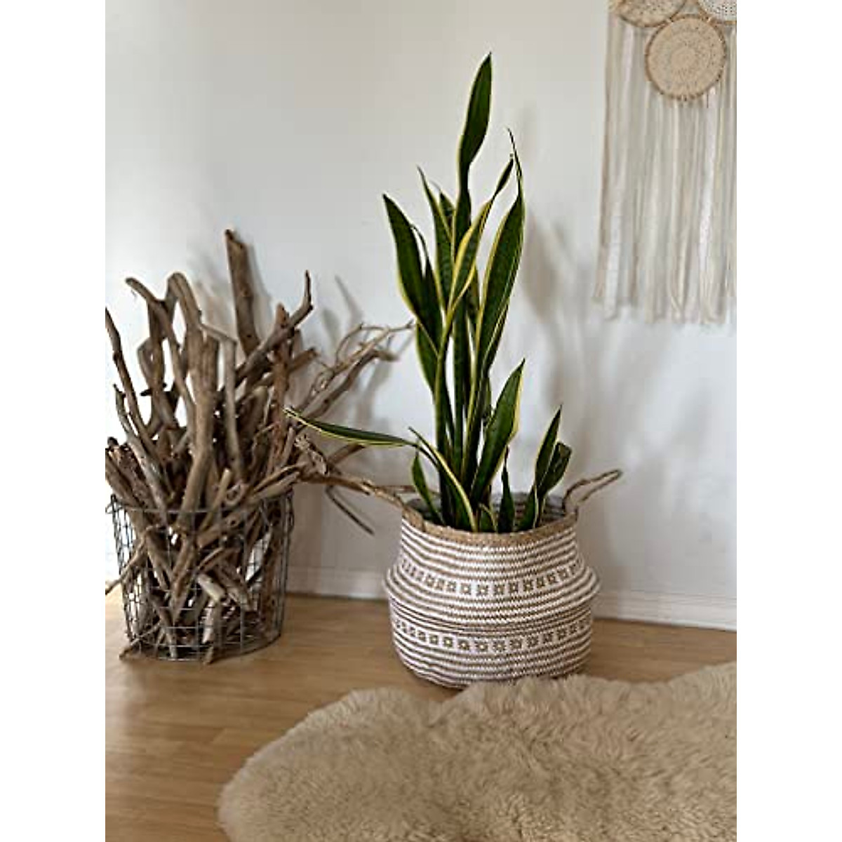 Premium Set of 4 X-Large Seagrass Baskets-Stylish and Sustainable Storage Solution for Home Decor-Handwoven, Durable & Eco-friendly-Ideal for Organizing Toys, Blankets, and more.