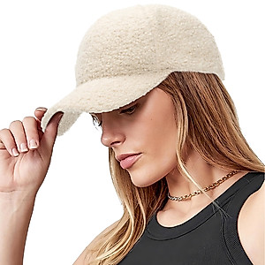Warm Teddy Fleece Baseball Caps Faux Lamb Wool Winter Hat - Thicken Windproof Warm Hat Hip-Hop Hat for Men and Women