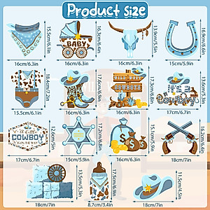 36Pcs Cowboy Baby Shower Themed Party Hanging Swirl Wild Western Birthday Decor Cowboy Themed Party Swirls Streamers Supplies for Boys Baby Shower Ceiling Decorations