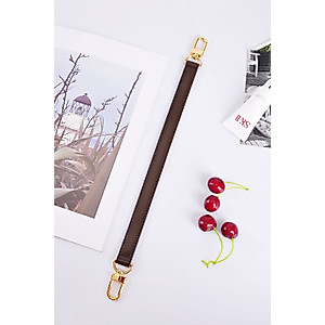 Genuine Leather Plain Strap Replacement Top Handle Leather Strap for Handbag (Coffee, 26 in)