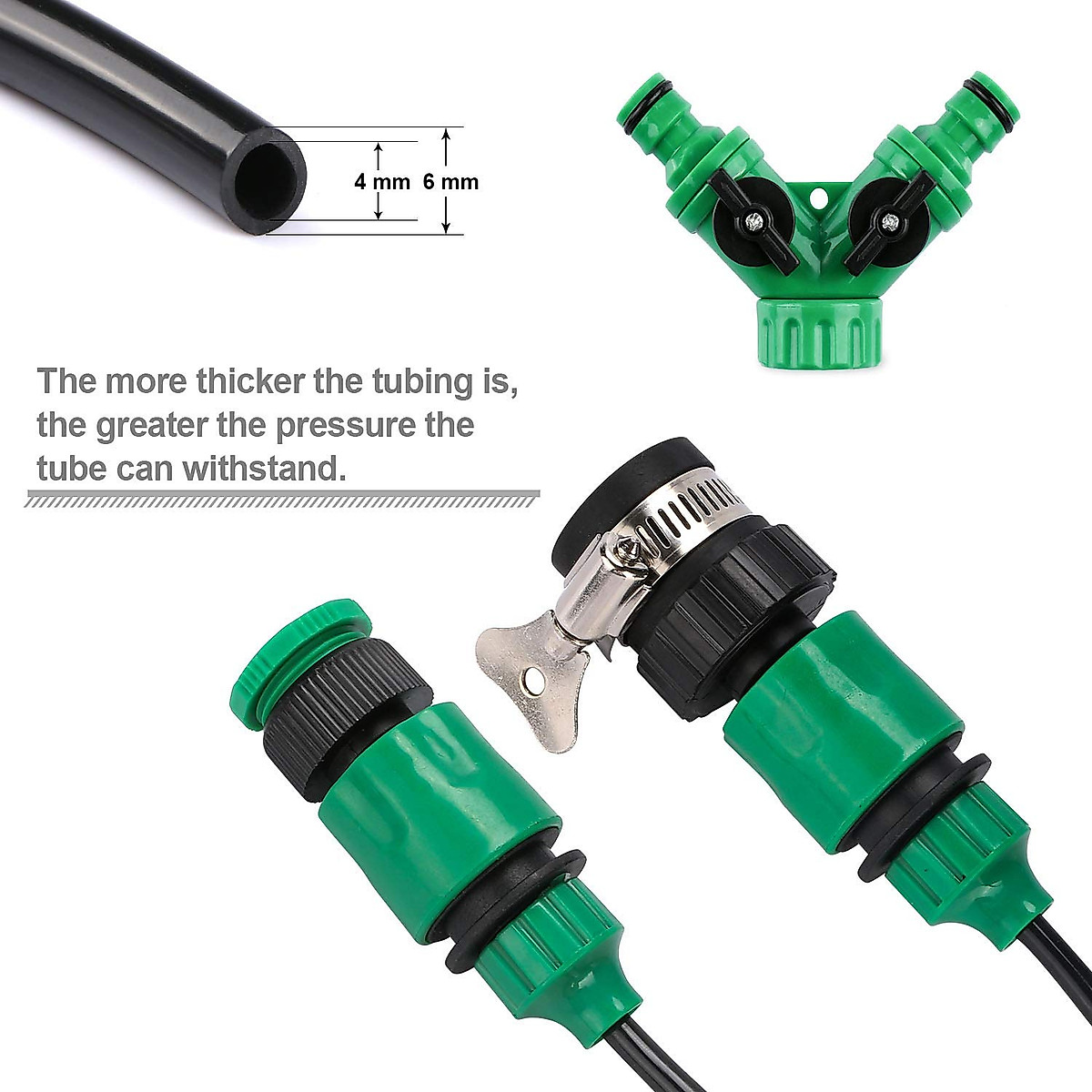 Philonext Drip Irrigation,130ft/40M Garden Irrigation System, Adjustable Automatic Micro Irrigation Kits,1/4" Blank Distribution Tubing Hose Suit for Garden Greenhouse, Flower Bed,Patio,Lawn (40M)