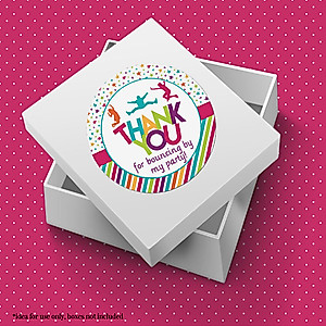 Jump and Bounce Birthday Party Thank You Sticker Labels, 40 2" Party Circle Stickers by AmandaCreation, Great for Party Favors, Envelope Seals & Goodie Bags