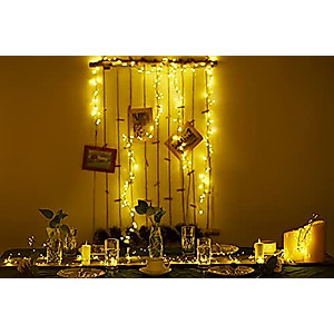 Dailyart 6feet 120 LED Starry Lights, Battery Operated Waterproof Dark Green Copper Wire Fairy Light String Light for Garland, Wreath, Patio, Garden, Wedding, Party, Xmas