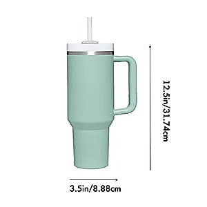 ANNA QUEEN 40 oz Tumbler With Handle and Straw Lid,Quencher H2.0 Vacuum Stainless Steel Insulated Tumblers,Insulated Cup,Travel Mug Iced Coffee Cup,Heat,Travel Mug for Hot and Cold Beverages