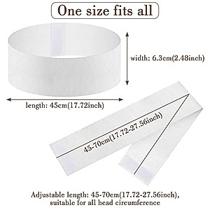 Sublaga 150 Count Disposable Headbands, White, Breathable Elastic Non-woven Fabric, Convenient for Facials, Esthetician Supplies, Salon, Day Spa, Hotel and Travel, Hairband for Women's Hair