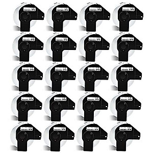NineLeaf (20 Roll /800 Labels per Roll) Die-Cut Small Address Labels with Cartridge Compatible for Brother DK-1209 DK1209 29mm x 62mm (1-1/7" x 2-3/7") White Paper use in QL Label Printers