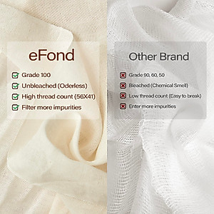 eFond Cheesecloth, 9 Square Feet Grade 100 Cheese Cloths for Straining Reusable, Washable, Lint Free and Ultra Fine Mesh Unbleached Pure Cotton Cheese Cloths for Cooking with Hemmed 2 Edges (1 Yard)