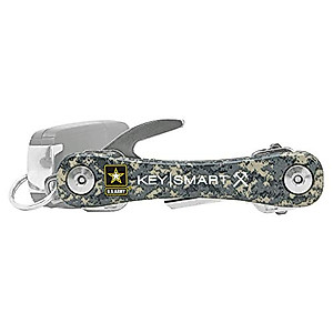 KeySmart Rugged - Multi-Tool Key Holder with Bottle Opener and Pocket Clip (up to 14 Keys, Army)